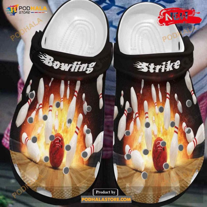 Awesome Fire Bowling Strike Crocs Classic Clog Shoes - Hot Sale 2024