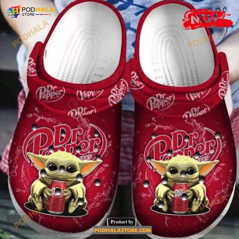 Baby Yoda Loves Dr Pepper Red Crocs Classic Clog Shoes - Hot Sale 2026