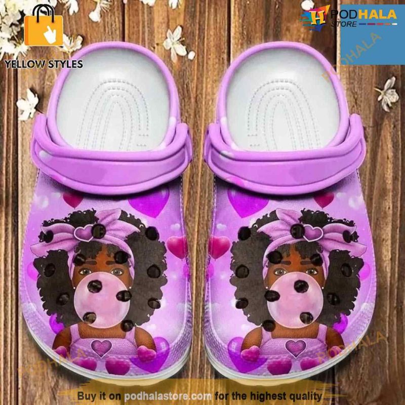 Black Little Girl Melanin Poppin Bubble Crocs Crocband Clog - Hot Sale 2025