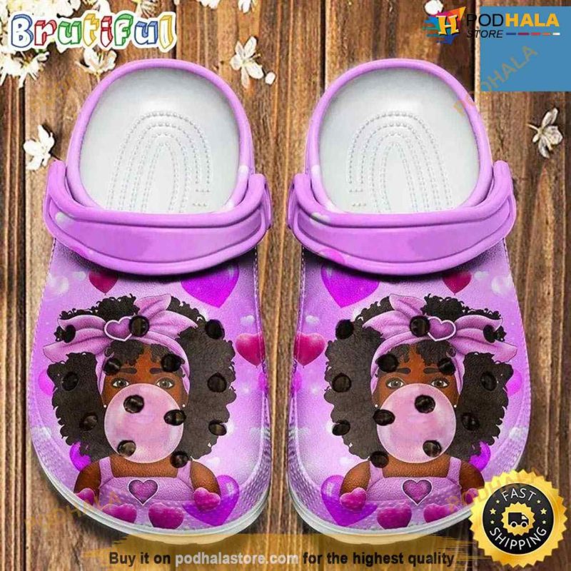 Breast Cancer Awareness Crocs Melanin Poppin Bubble Crocs Clogs ...