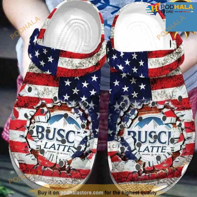 Busch Latte America Flag Busch Light Beer Crocs Crocband Clog Shoes ...