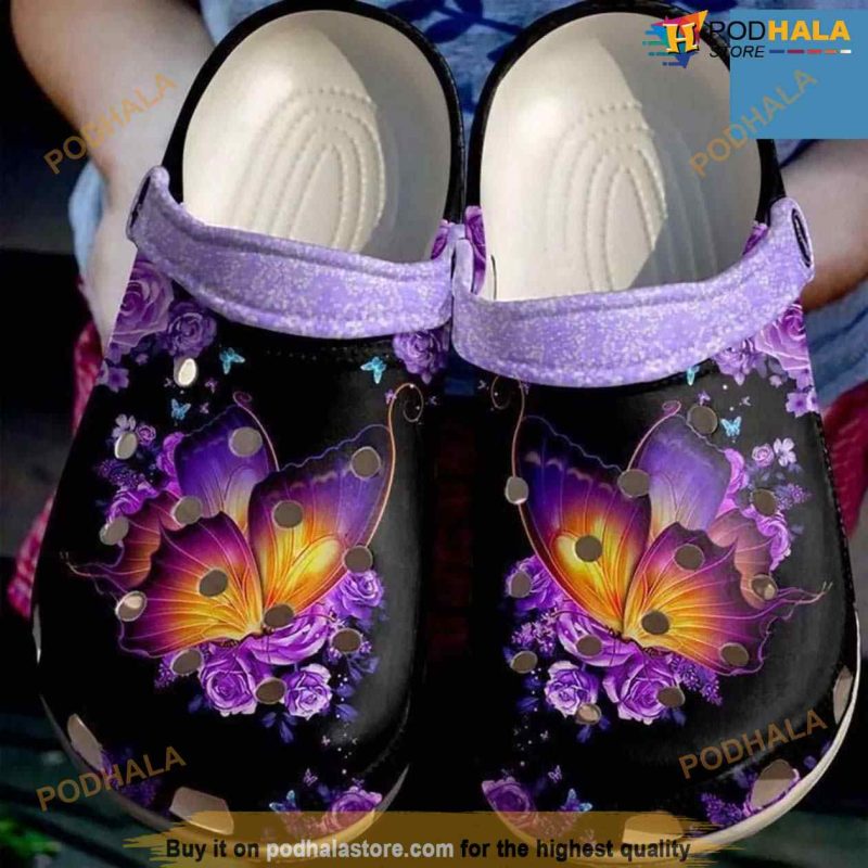 Butterfly With Flower Clog Crocs Clog Shoes - Hot Sale 2026