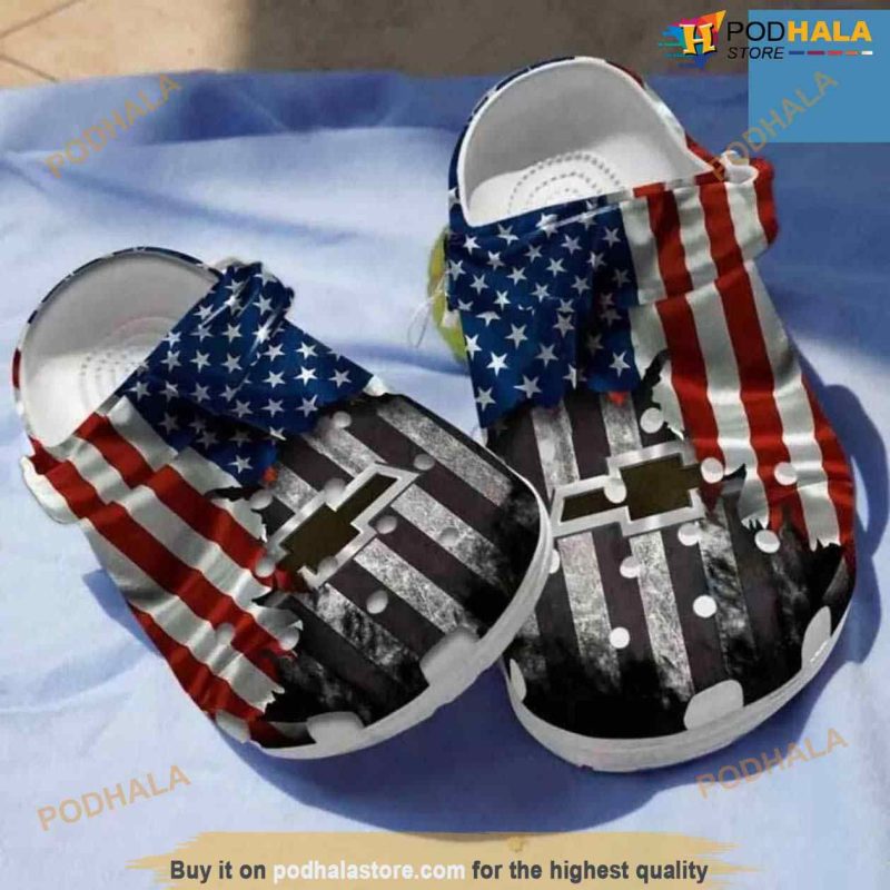 Chevy American Flag 4th Of July Crocband Crocs Clog Shoes - Hot Sale 2025