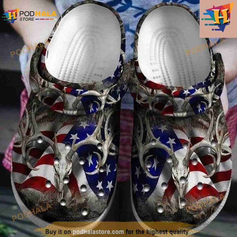 Deer Hunter America Flag Clog Crocs Clog Shoes - Hot Sale 2025