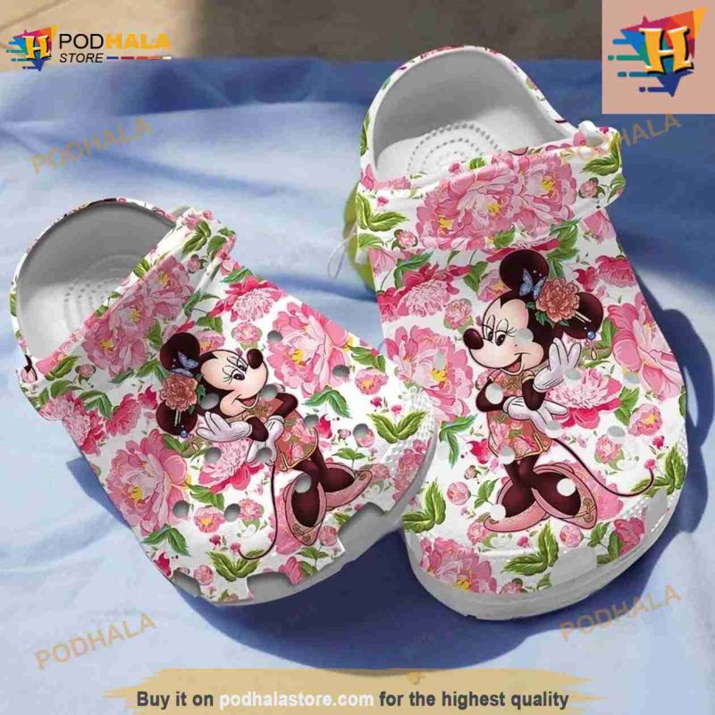 Disney Minnie Mouse Floral Classic Crocs Clog Shoes - Hot Sale 2025
