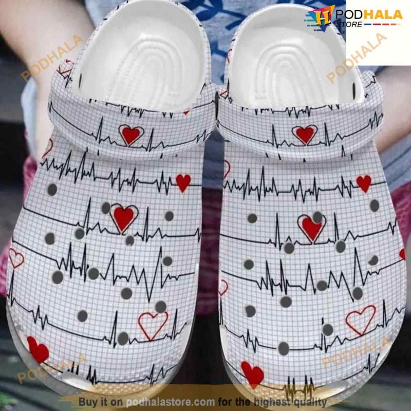 Free Heartbeat Clogs For Nurse Doctor Crocs Clog Shoes - Hot Sale 2025
