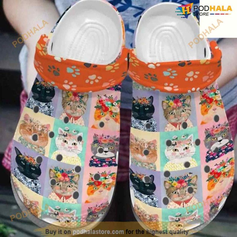 Funny Cat Family Cartoon Shoes Crocs Gift For Woman Girl Daughter Crocs ...