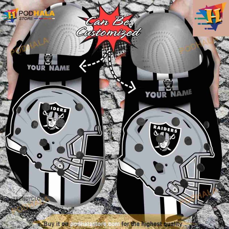NFL Crocs Las Vegas Raiders Team Helmets Crocs Clog Shoes - Hot Sale 2024