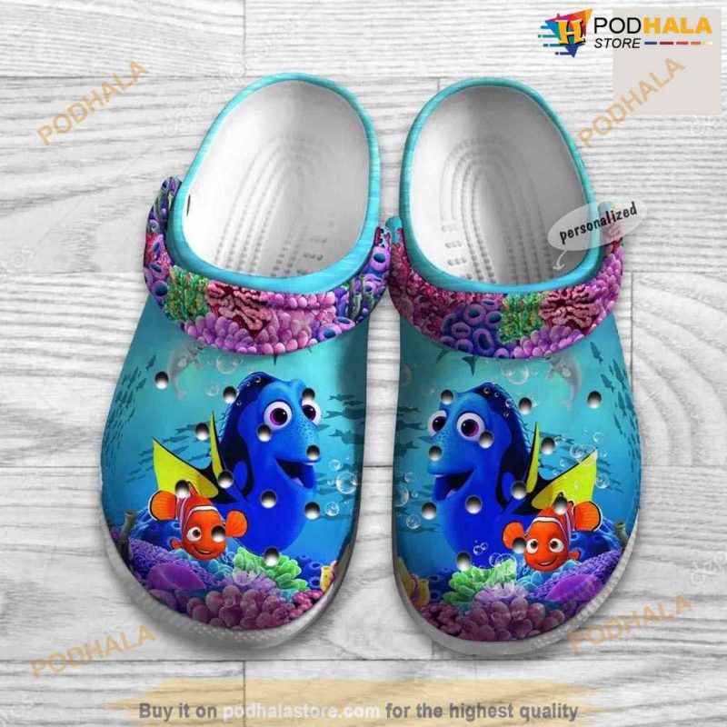 Nemo And Dory Fish Blue Sea Pattern Graphic Cartoon Crocs Clog Shoes ...