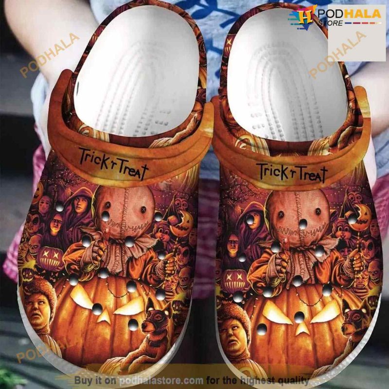 Pumpkin Trick And Treat Sam Horror Movies Halloween Crocs Clogs Shoes ...