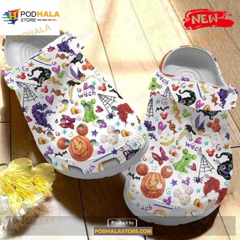 White Little Hocus Pocus Pattern Crocs Classic Clog Shoes - Hot Sale 2025